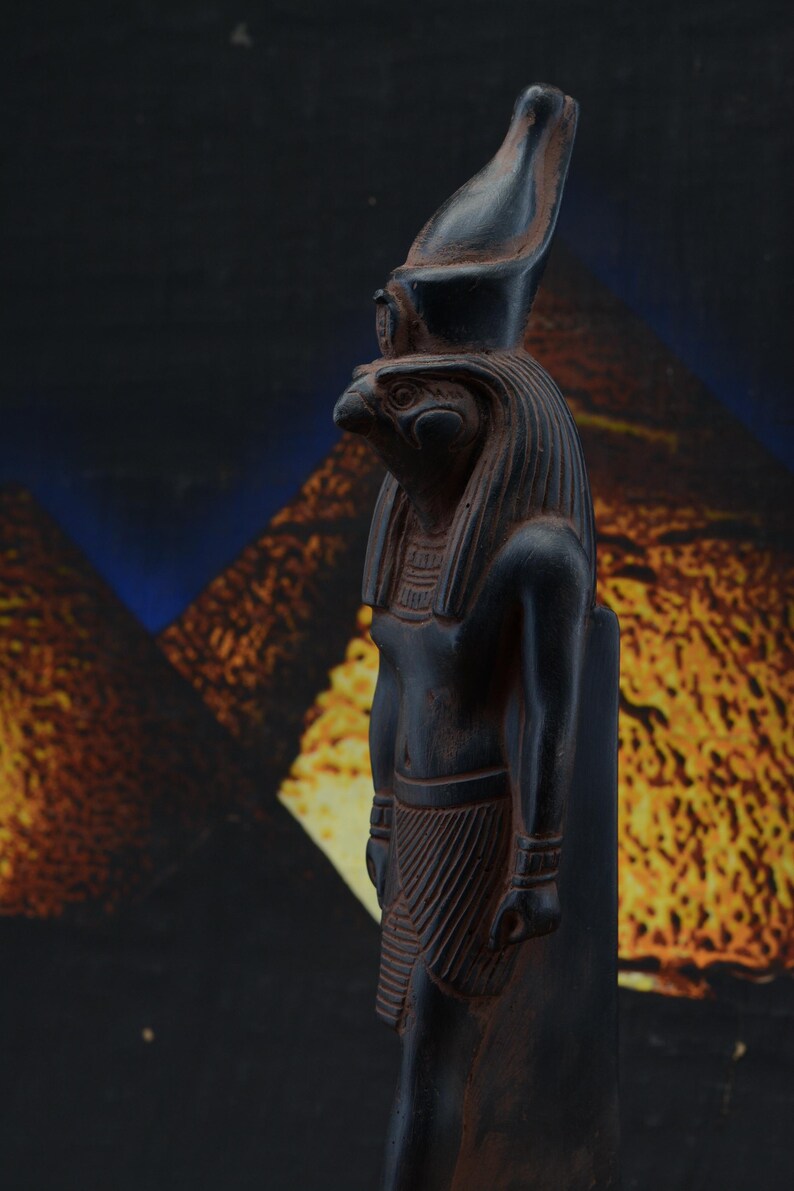 Horus Statue Black | Handcrafted Egyptian Falcon God Sculpture Stone ...