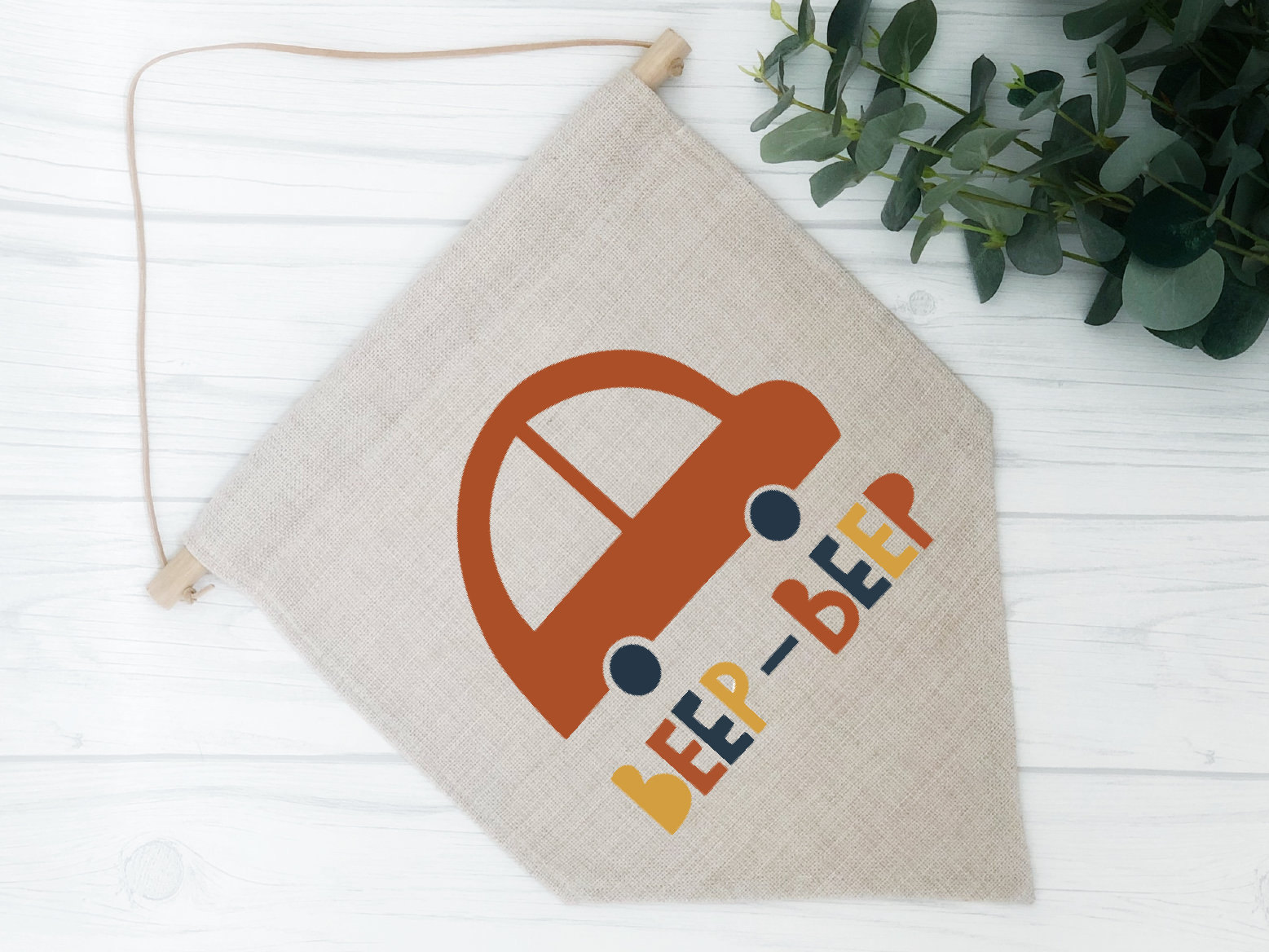 Beep Beep Linen Sign Boys Room Banner Playroom Sign | Etsy