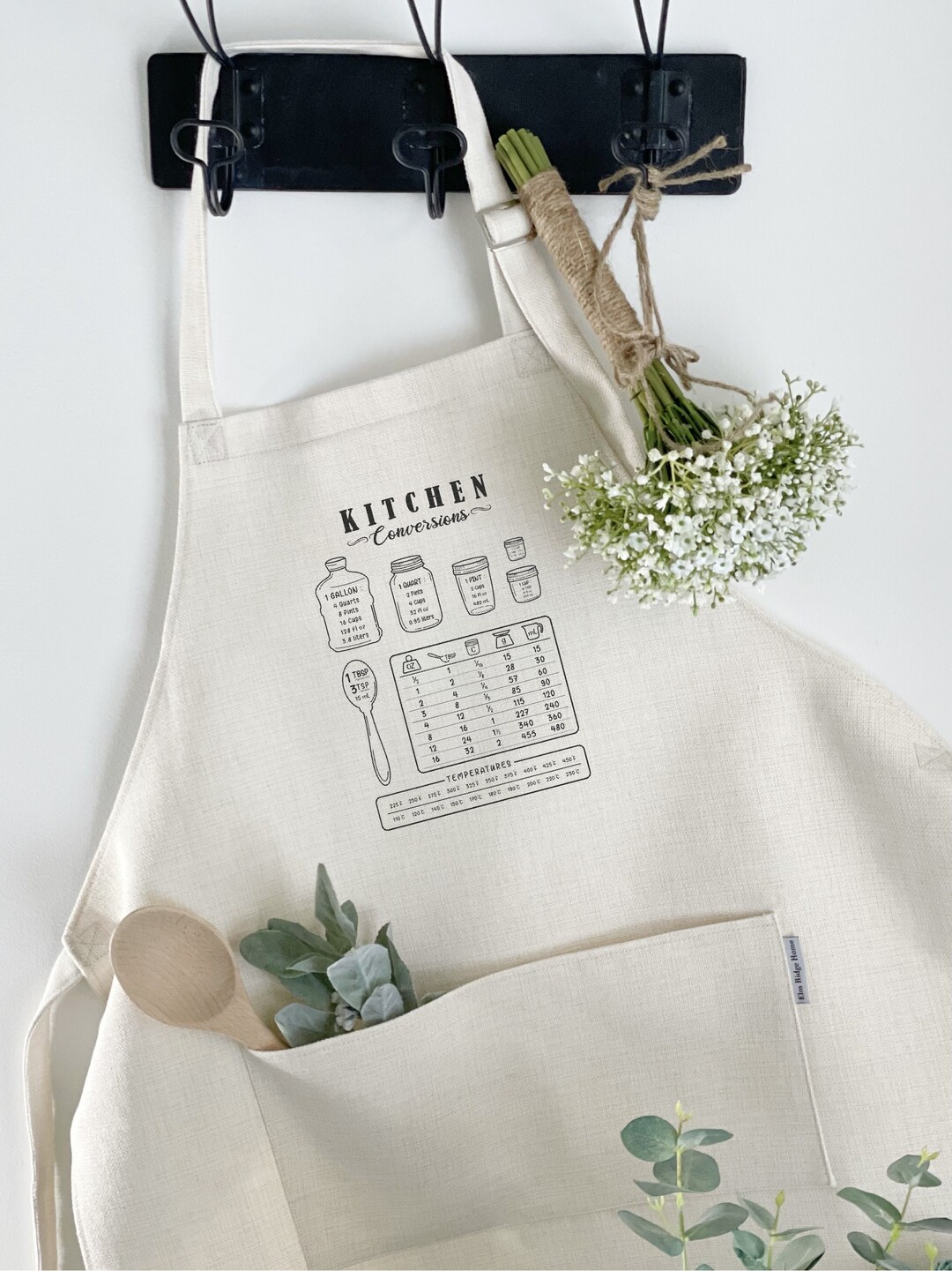 Kitchen Conversion Chart Apron | Farmhouse Style, Mother's Day Gift - Etsy