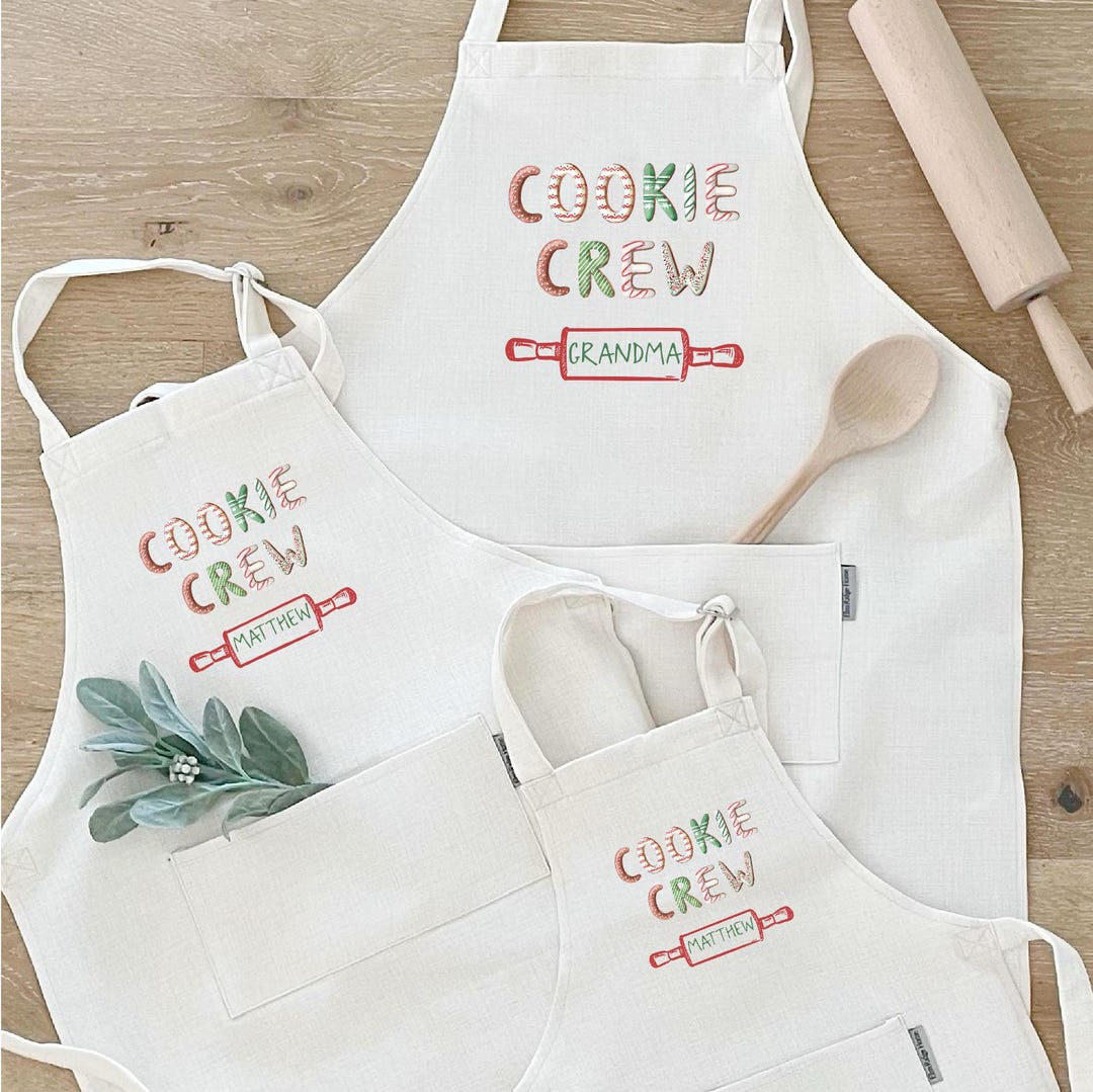 Personalized Cookie Crew Aprons for Family Baking Fun - Etsy