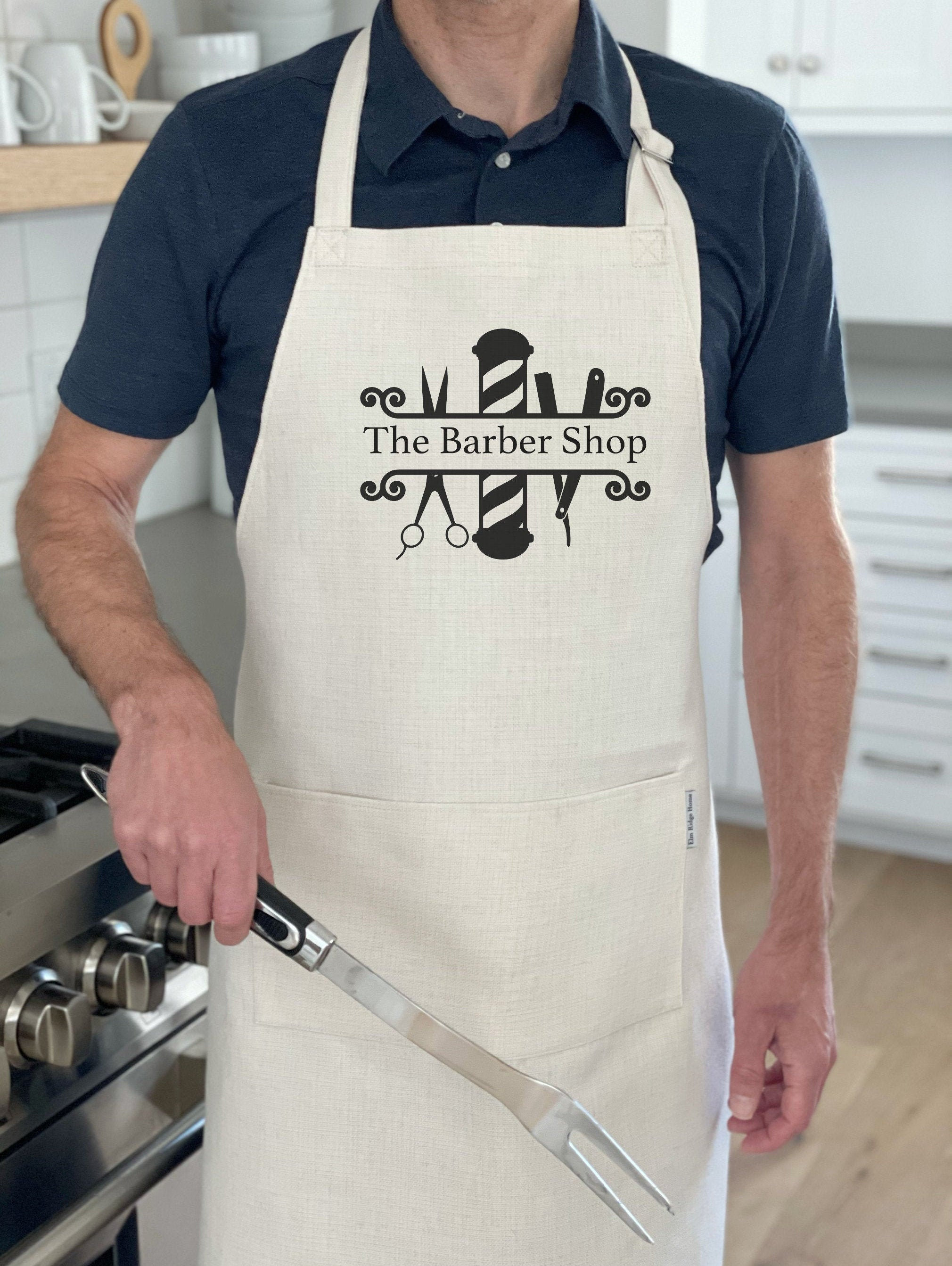 Personalized Barber Apron Man's Kitchen Apron Gift for - Etsy