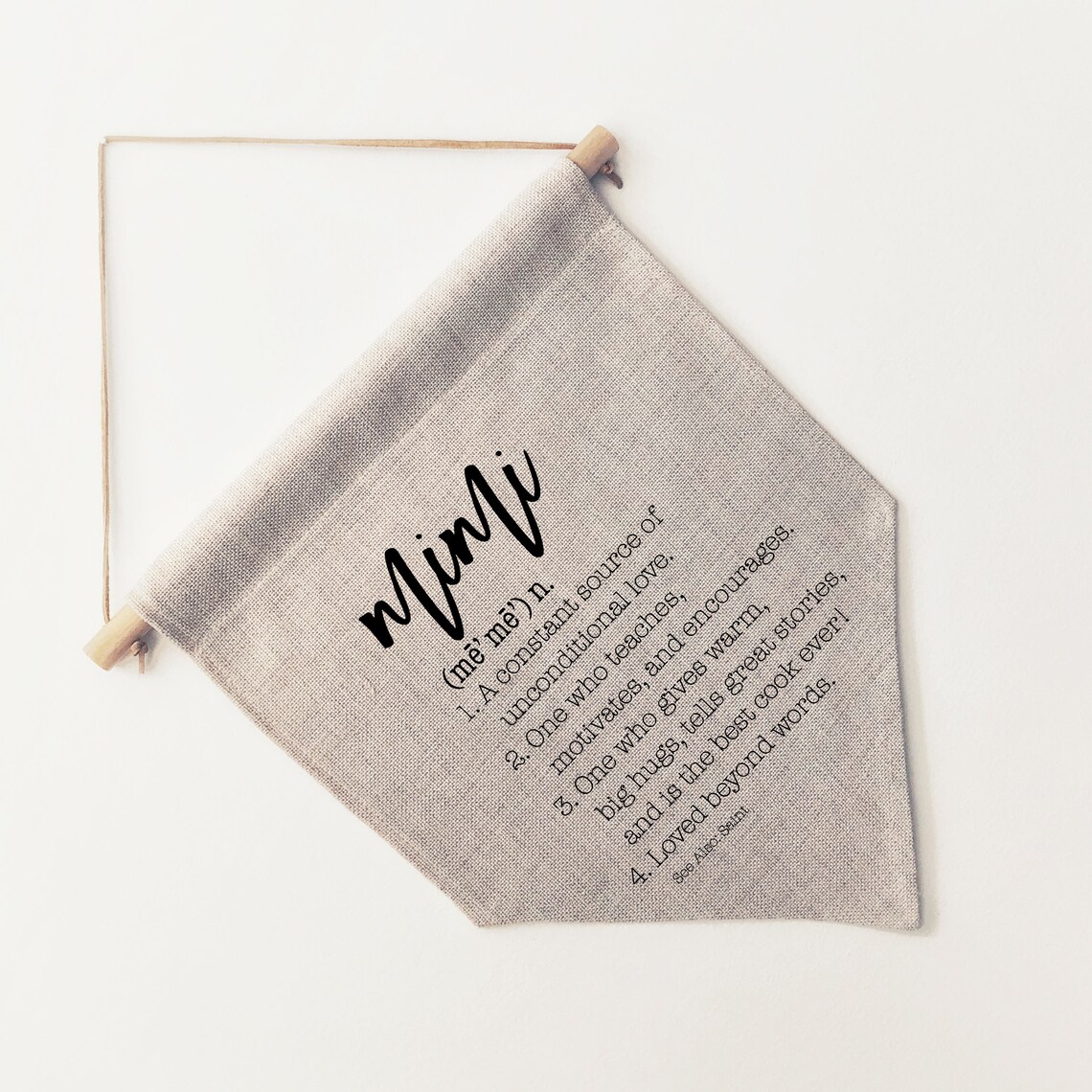 Mimi Definition Sign | Linen Sign | Hanging Wall Art | 2nd Anniversary ...