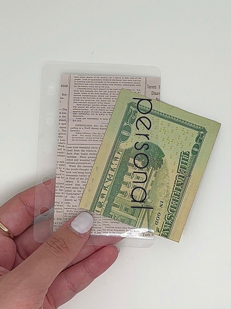 Mini Clear Front Vintage Cash Envelopes| A8 Laminated Envelopes| 5 Hole ...