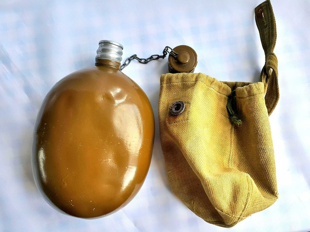 Soviet Army Water Flask, Vintage Military Aluminum Alcohol Flask ...