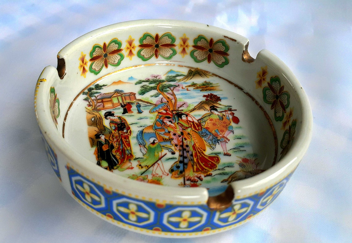 Porcelain Ashtray Japanese Vintage Japan Rare Miniatures | Etsy