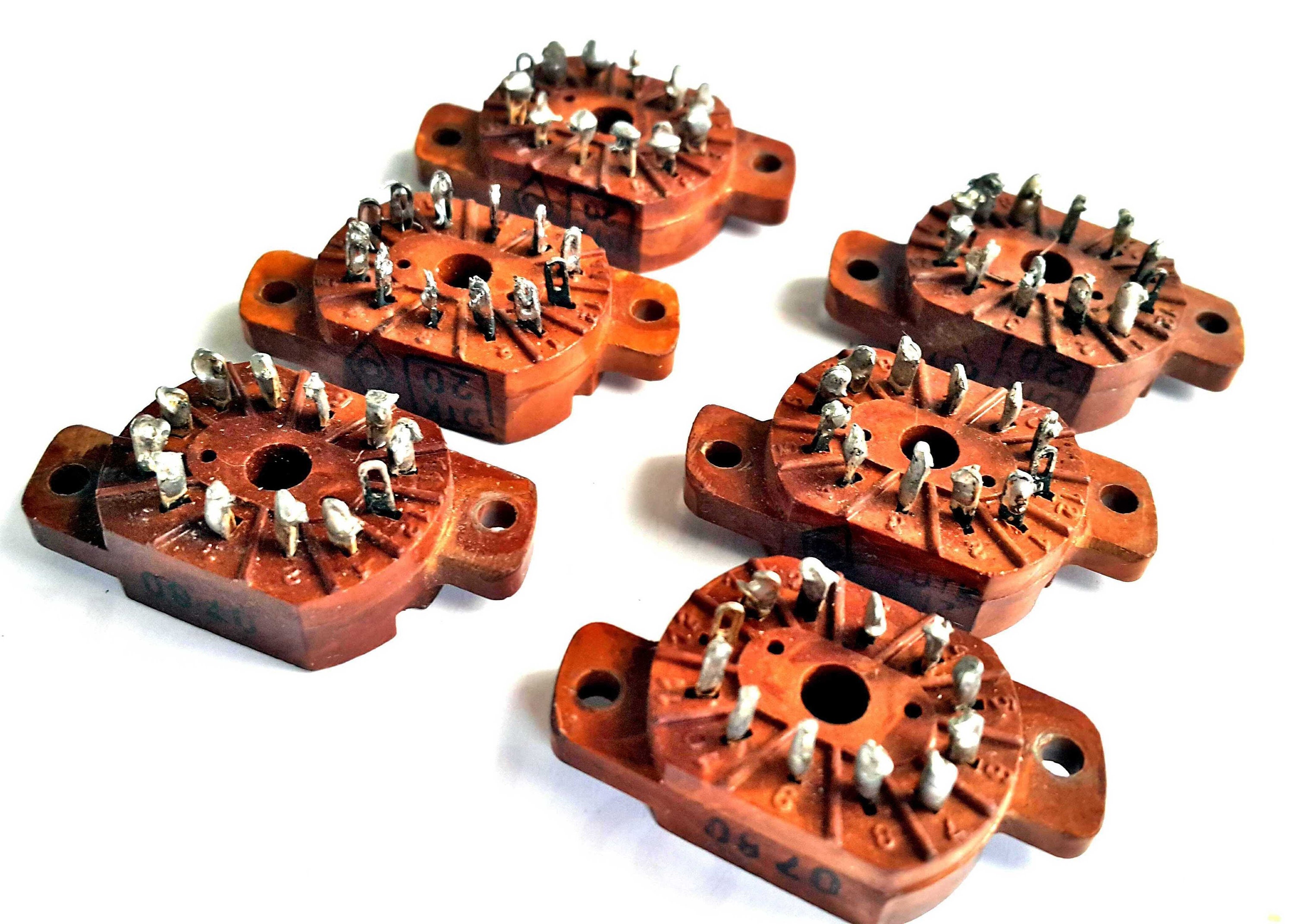 Set 6 Nixie IN-12 Tube Sockets Soviet Vintage for Nixie Watch DIY Сlock ...