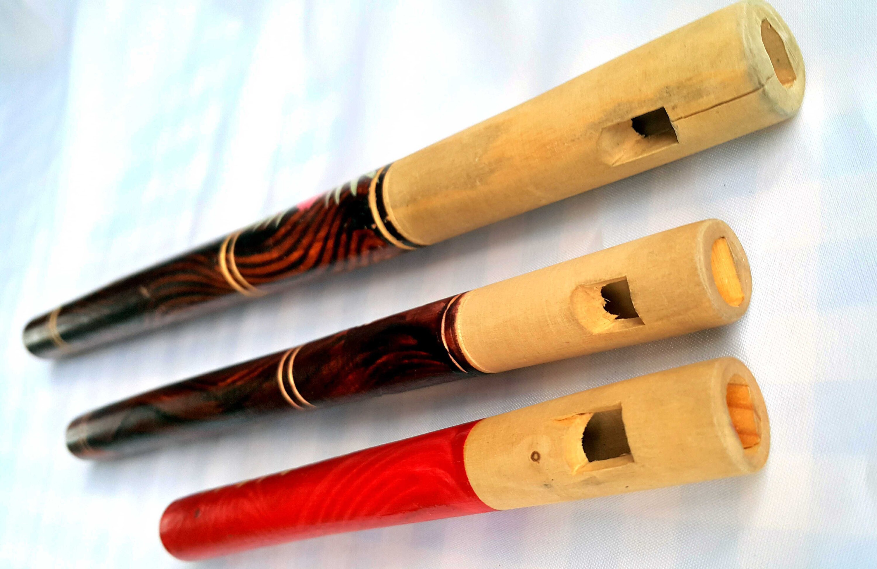 Pipe Flute Sopilka Set of 3 Pcs. Wood Carved Painted | Etsy