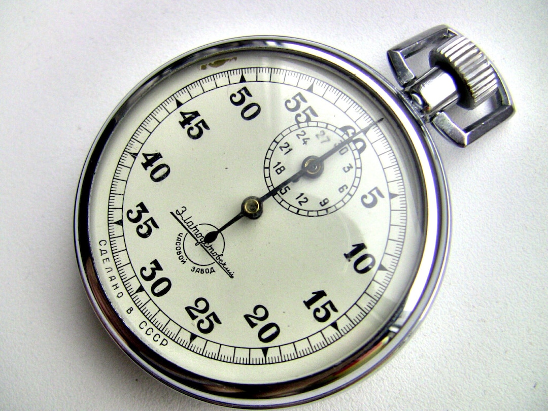 Soviet Stopwatch Mechanical Zlatoust Watch Factory, Two Scales Sports ...