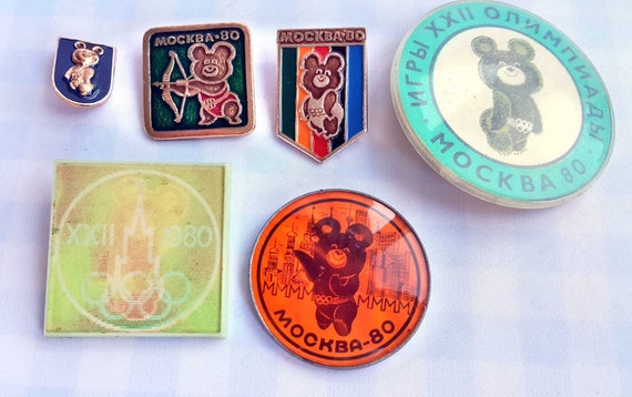 Set 1980 Olympics Soviet Badges Symbol of Moscow Olym… - Gem