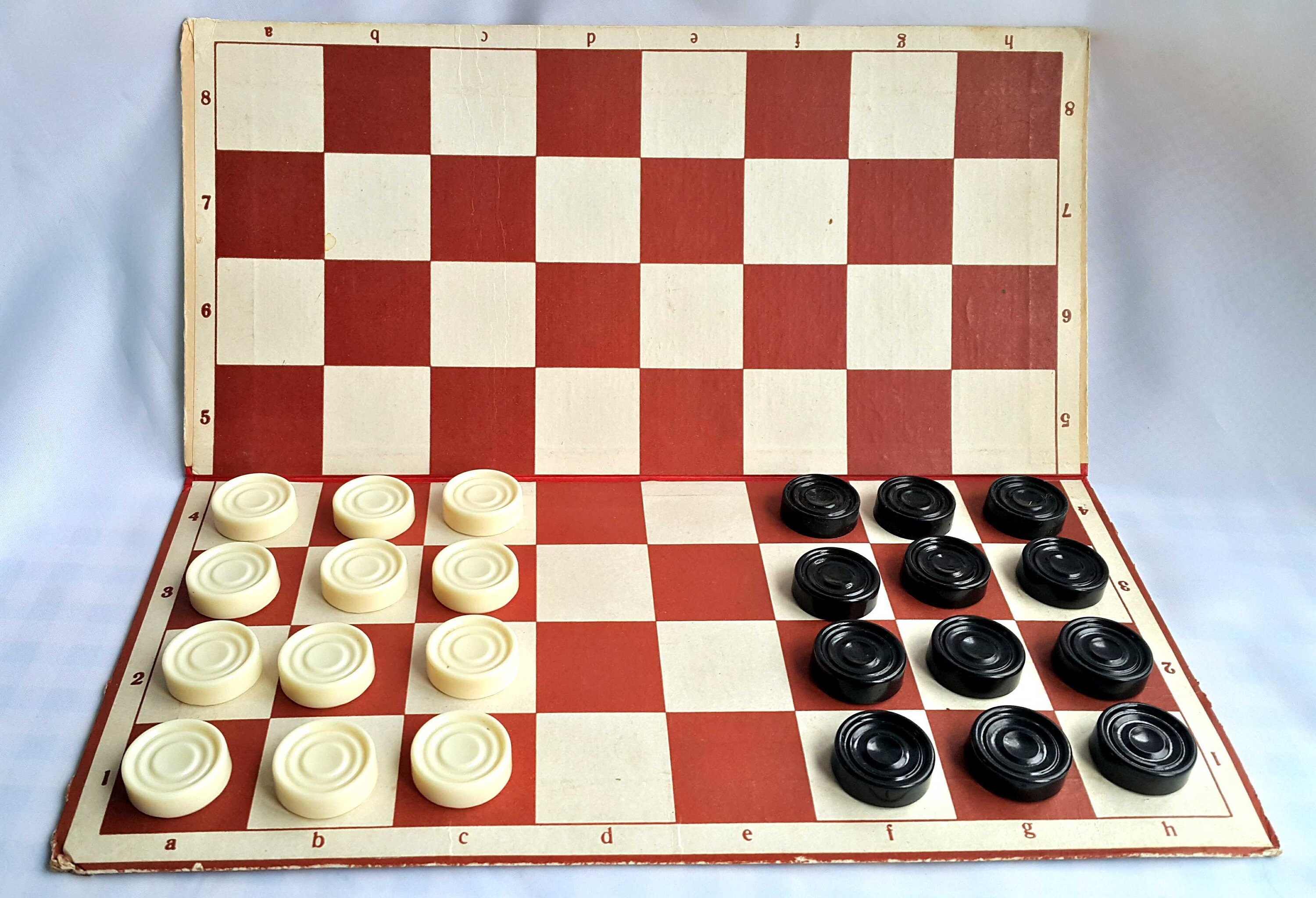Bakelite Checkers Soviet Set Cardboard Board Vintage Old | Etsy
