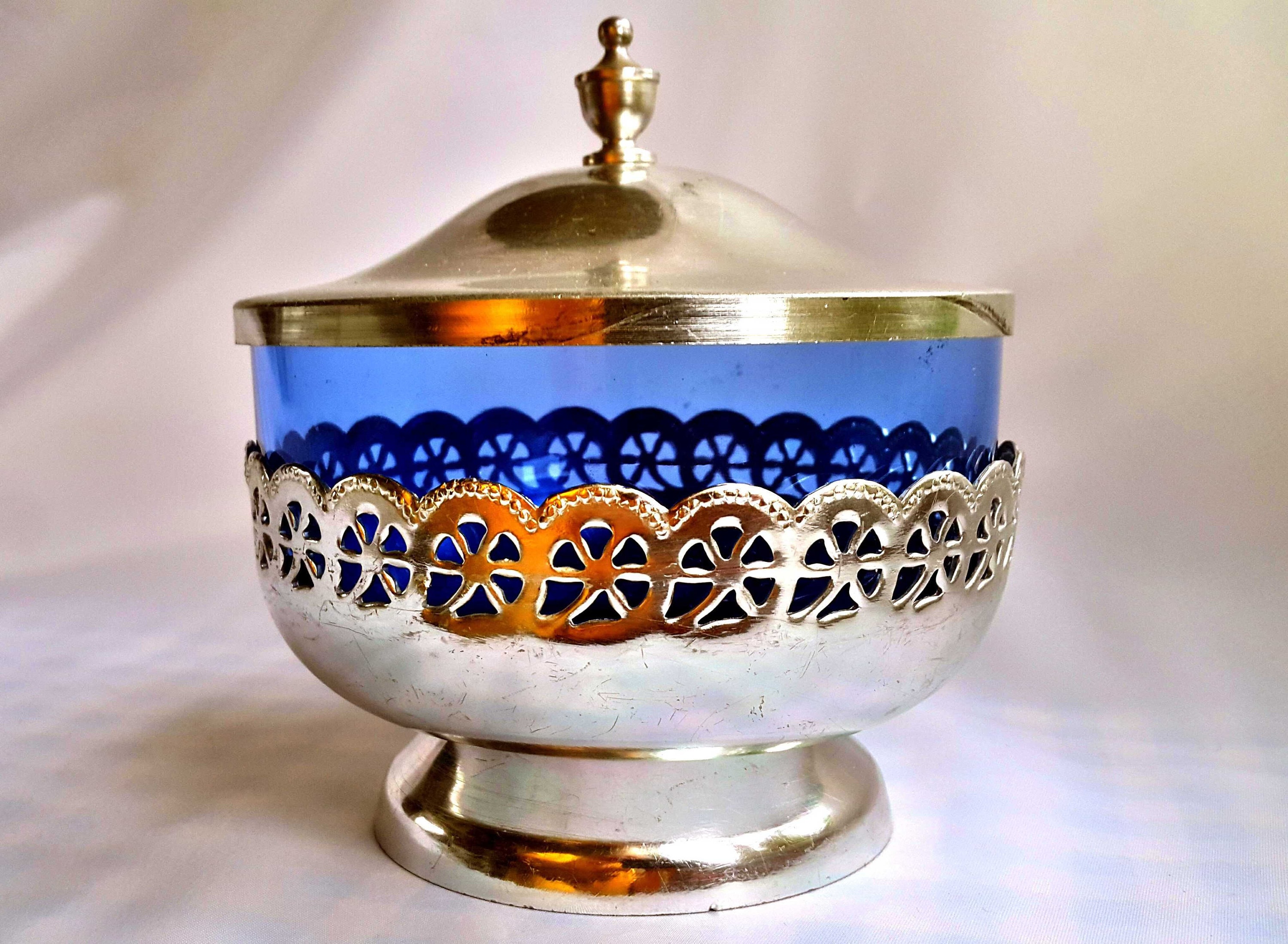 Soviet Sugar Bowl Candy Holder With a Lid Glass Patterned | Etsy