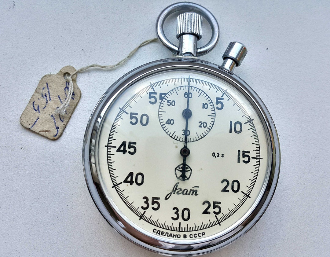 NOS Soviet Stopwatch AGAT Mechanical Two-button Two Scales Sports ...