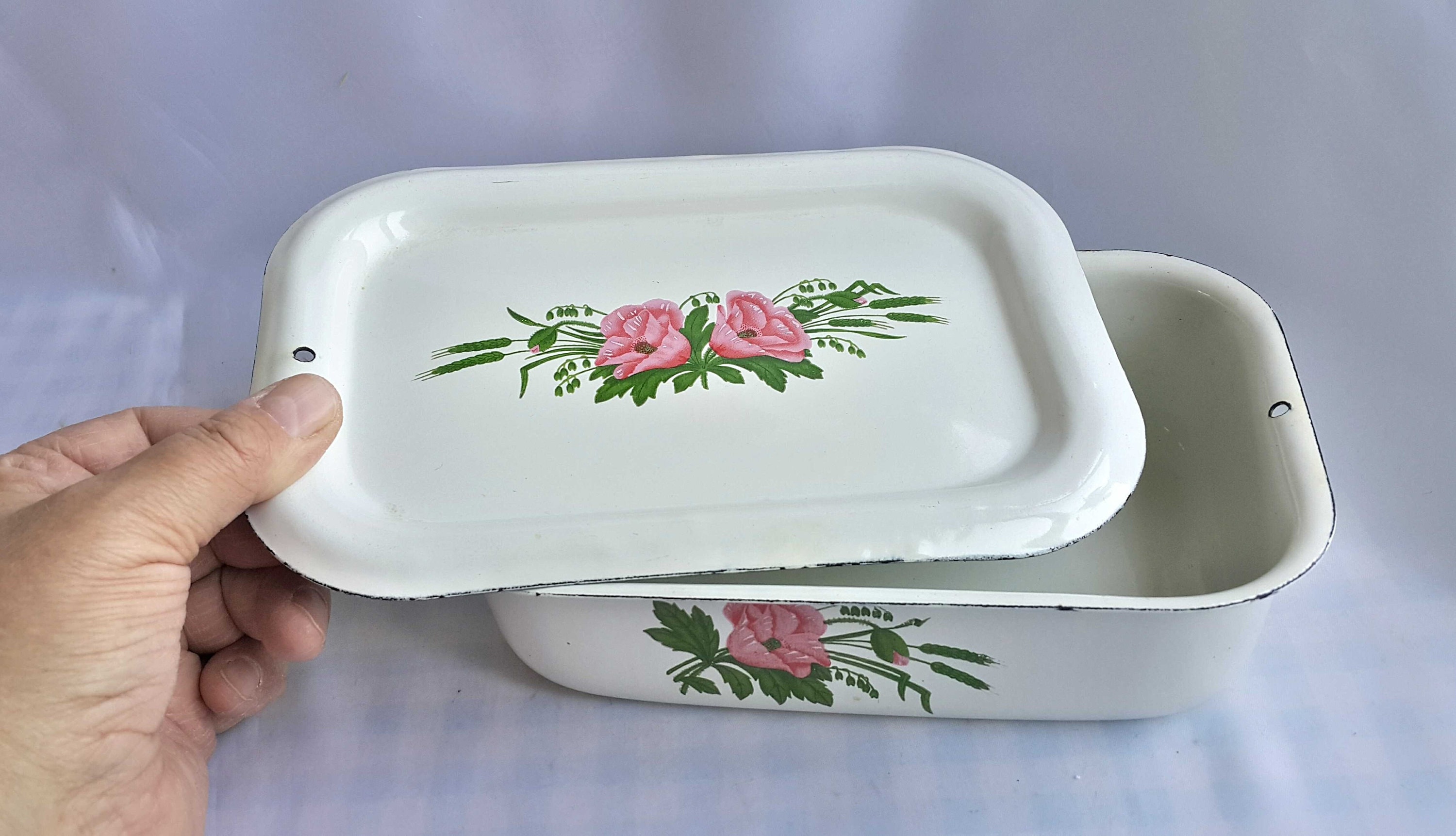 Soviet Metal Enamel Oven Container With Lid Iron Pot Enamel - Etsy