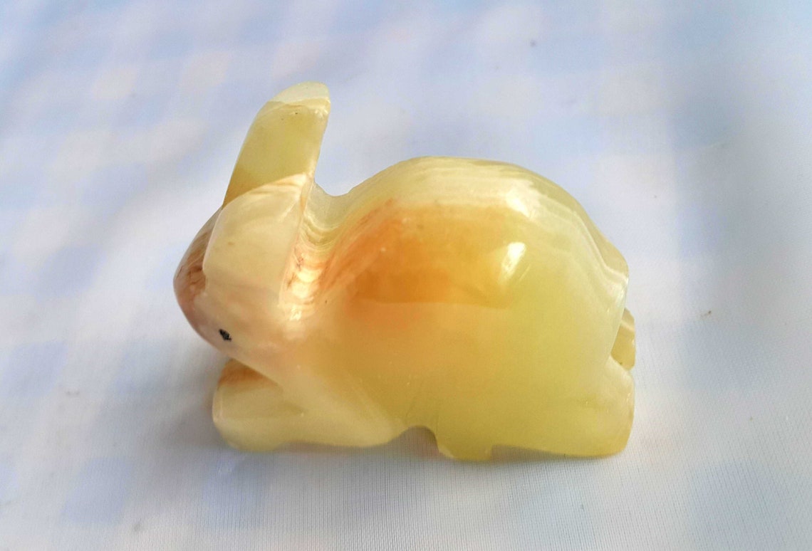Onyx Rabbit Bunny Hare Figurine Vintage Gemstone Bunny | Etsy