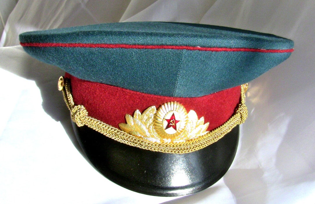 Soviet Uniform,ussr,military Cap, Soviet Army Officer Ceremonial Cap ...