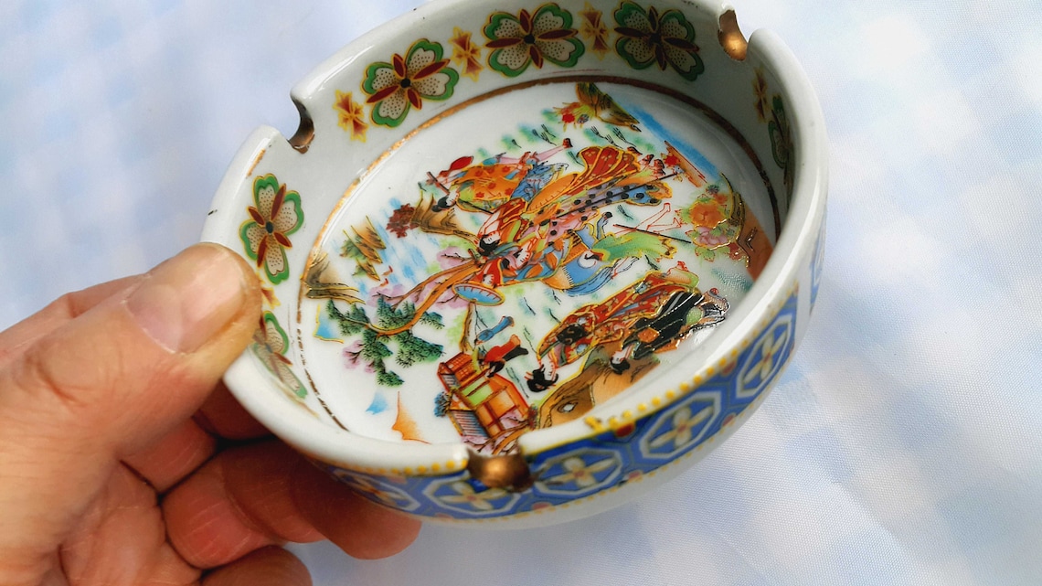 Porcelain Ashtray Japanese Vintage Japan Rare Miniatures | Etsy