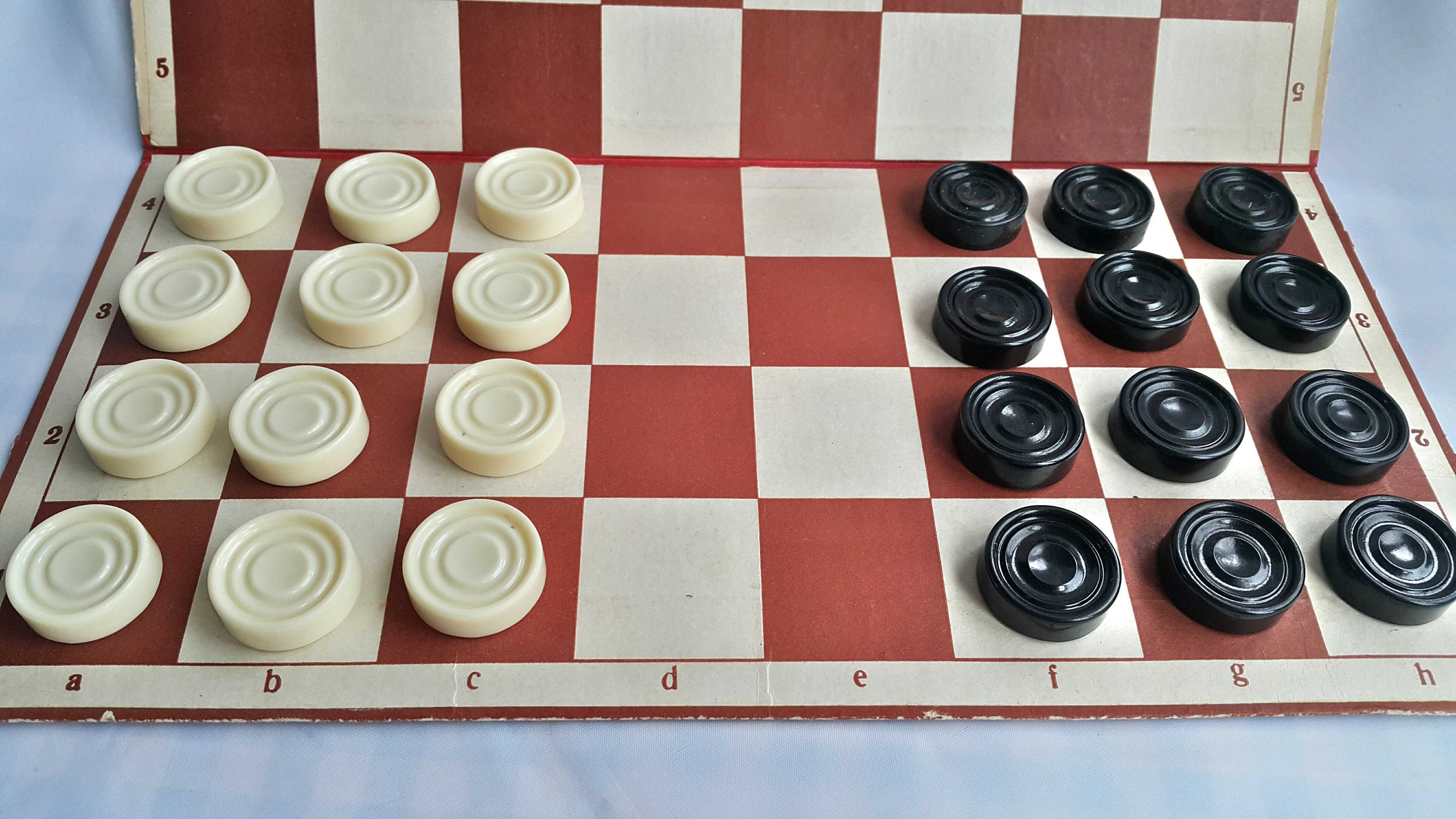 Bakelite Checkers Soviet Set Cardboard Board Vintage Old - Etsy