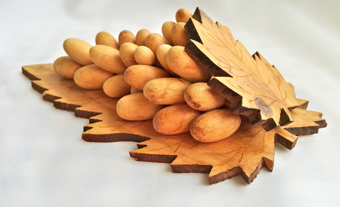 Wooden Grapes Wall Decor Carved From Beech Grape Bunch Home - Etsy