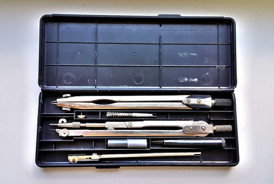 Set Soviet Drafting Tools Vintage Mechanic Measuring Tools ...