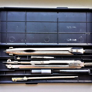 Set Soviet Drafting Tools Vintage Mechanic Measuring Tools ...