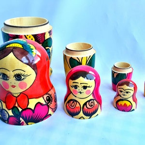 Soviet Vintage Matryoshka Doll Russian Wooden, Set 4 Pcs Wooden ...