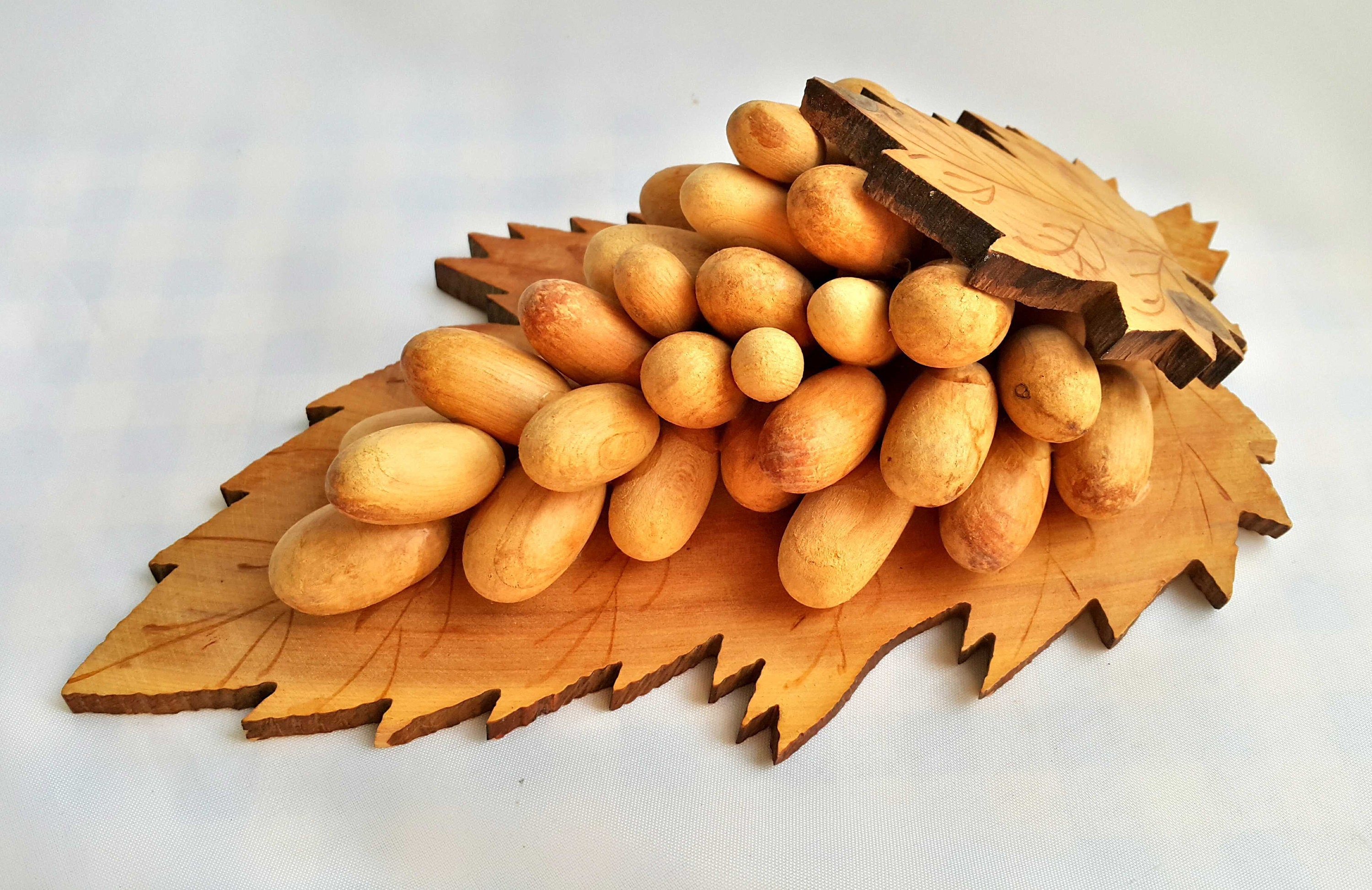 Wooden Grapes Wall Decor Carved from Beech Grape Bunch Home | Etsy