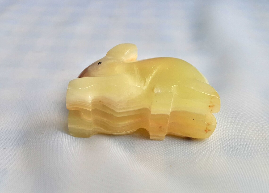 Onyx Rabbit Bunny Hare Figurine Vintage Gemstone Bunny - Etsy