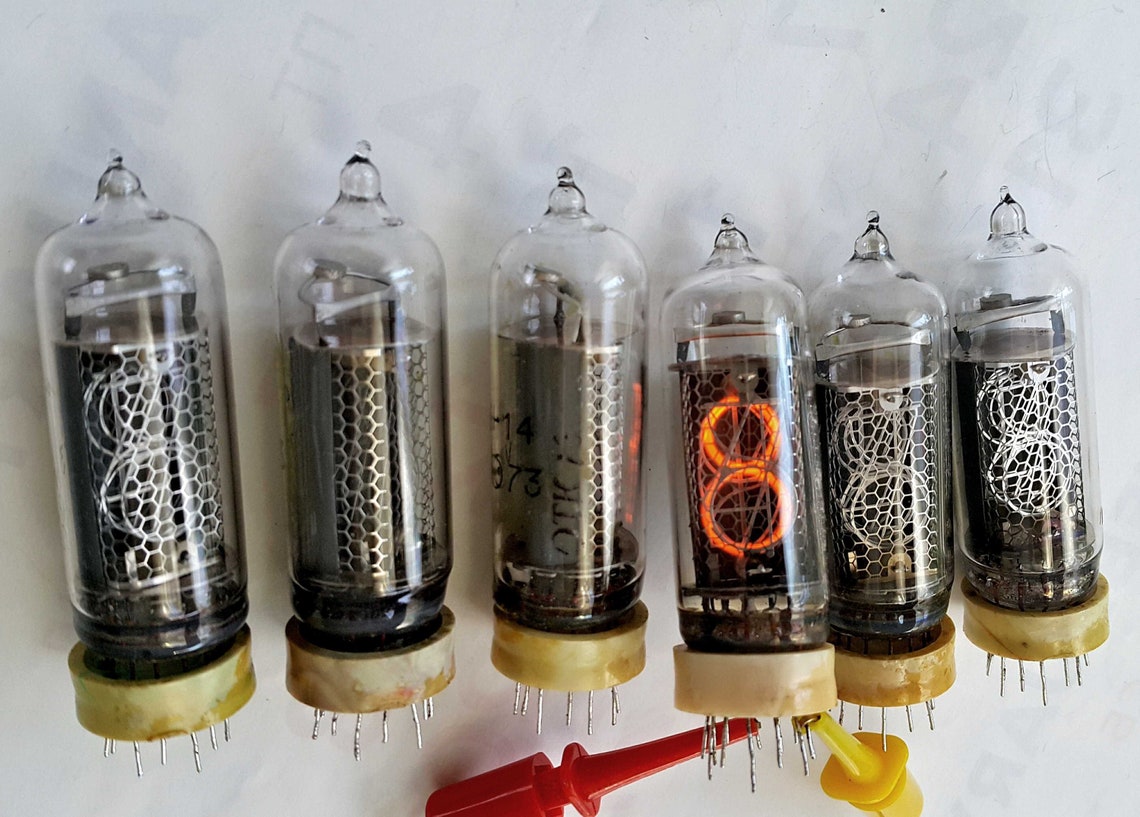 Nixie IN-14 Set 6 Tube Сlock Red Neon Soviet Discharge - Etsy