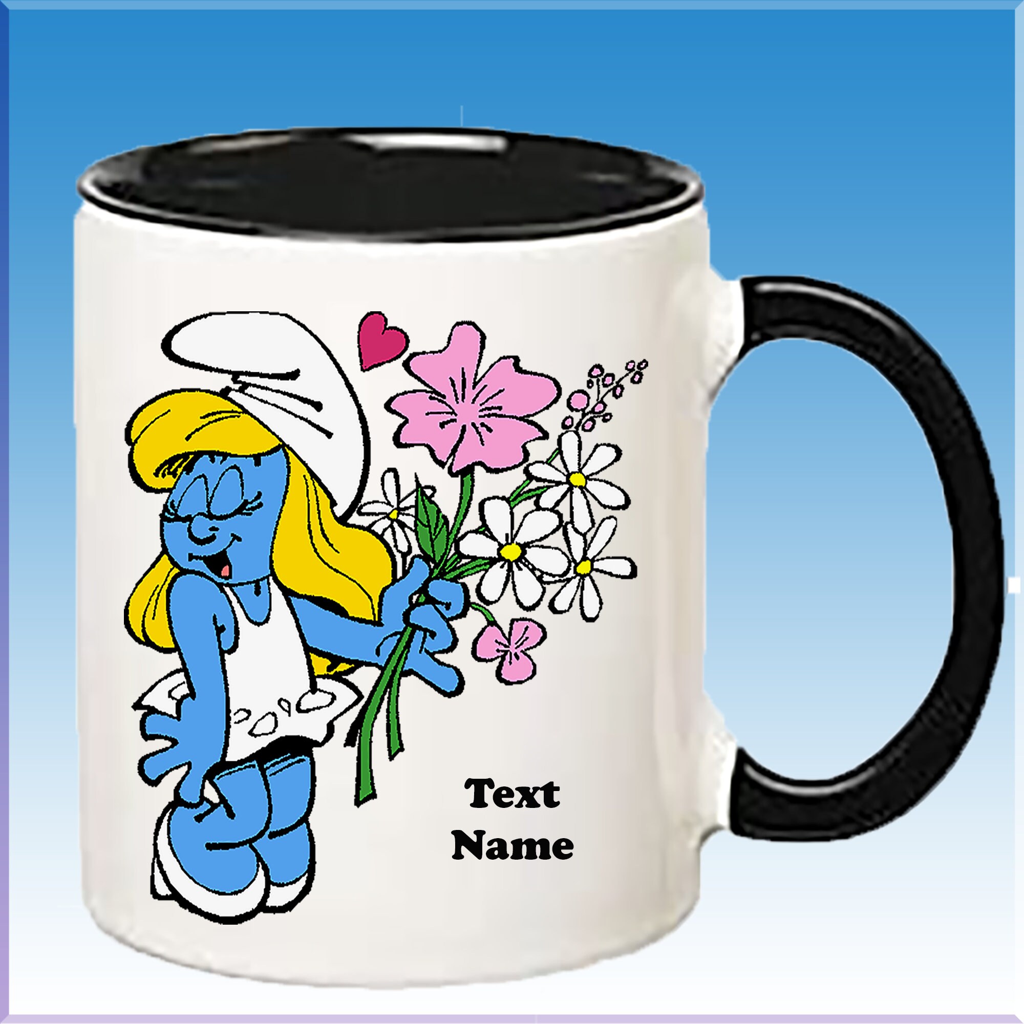 Personalized Gift Smurf Smurfette Valentine TV Show Child Ceramic ...