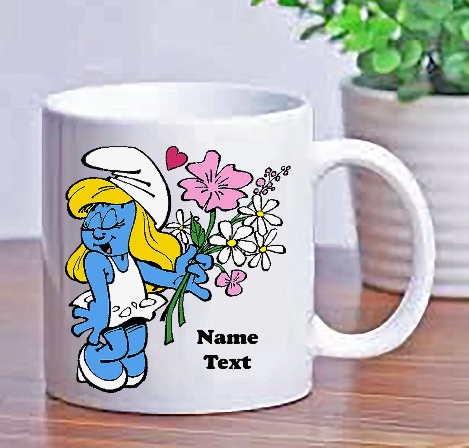 Personalized Gift Smurf Smurfette Valentine TV Show Child Ceramic ...