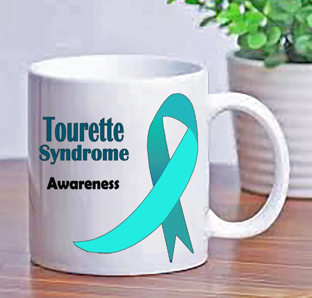 Teal Tourette's Tic Syndrome Ribbon Awareness Ceramic - Etsy