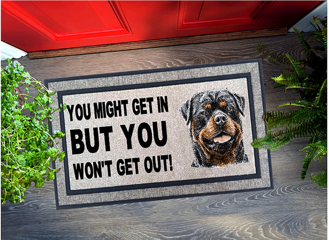 Dog Warning Door Mat, Rottweiler - Etsy