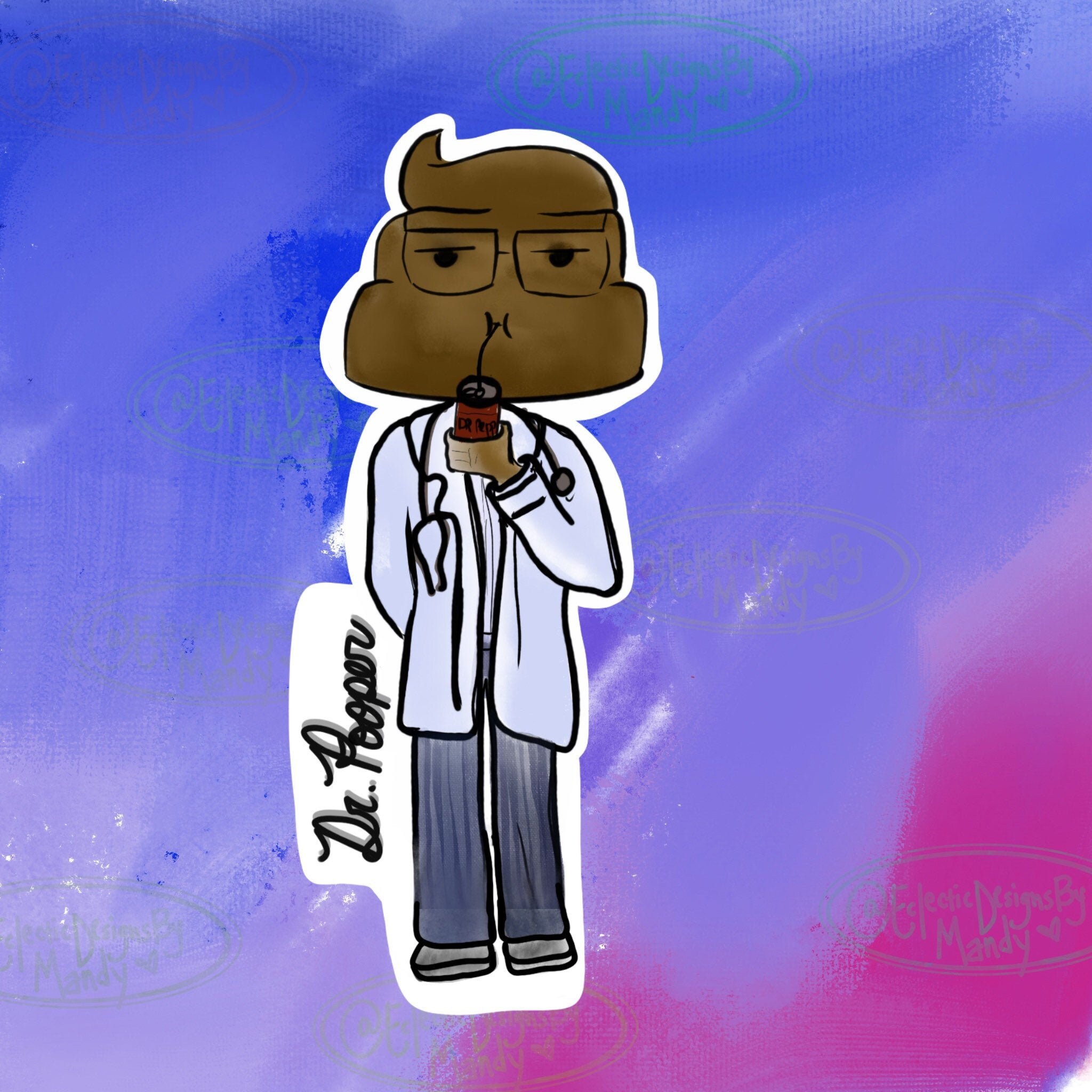 Dr. Pooper Vinyl Sticker Water Bottle Sticker Weatherproof | Etsy