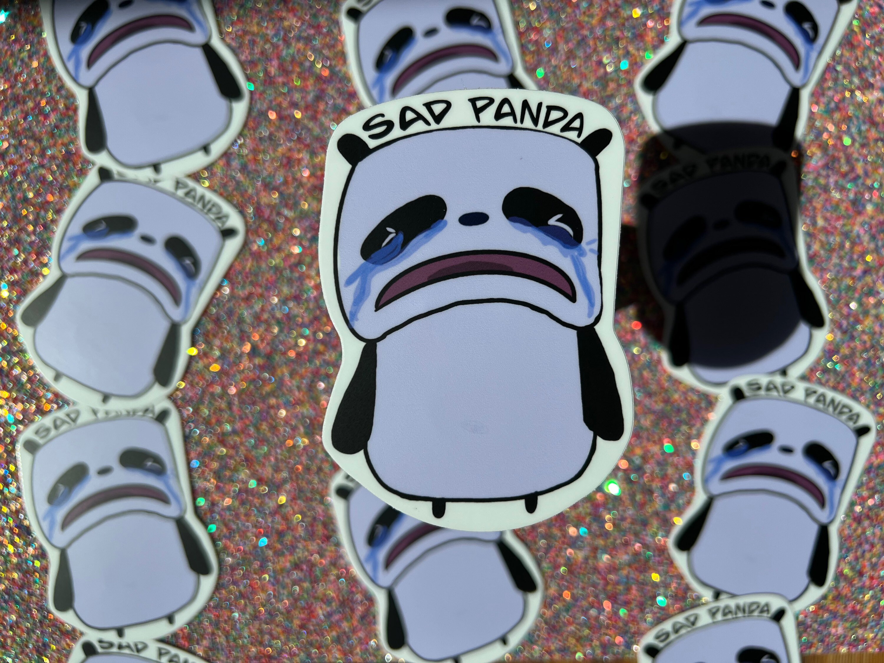 Sad Panda Weatherproof Vinyl Sticker Water Bottle Laptop - Etsy