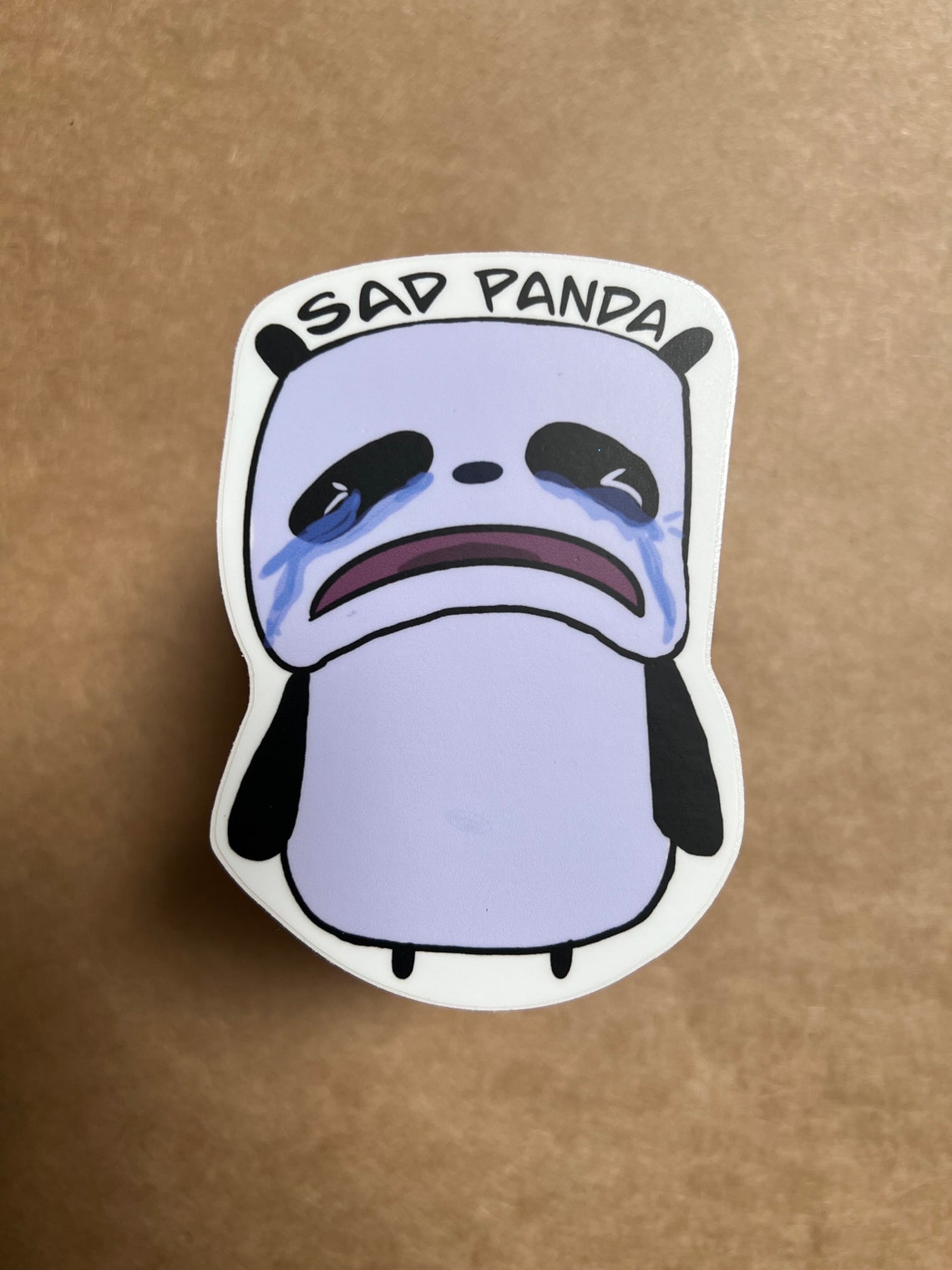 Sad Panda | Weatherproof Vinyl Sticker | Water Bottle Laptop Sticker ...