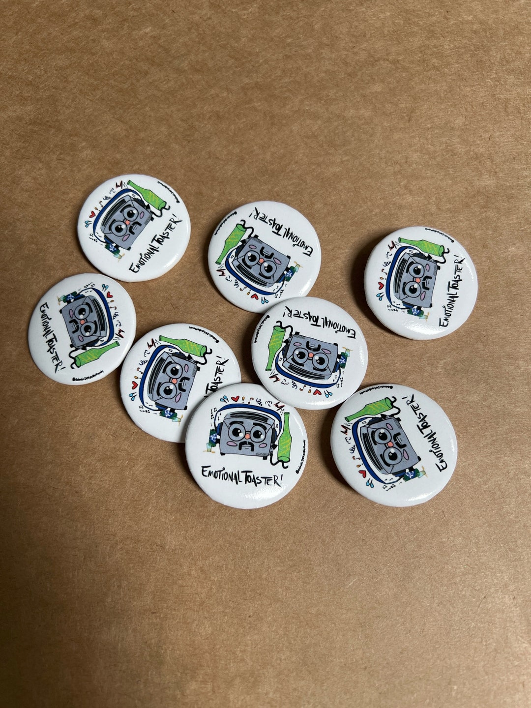 Emotional Toaster 1.5” Round Button | Flare | Button - Etsy