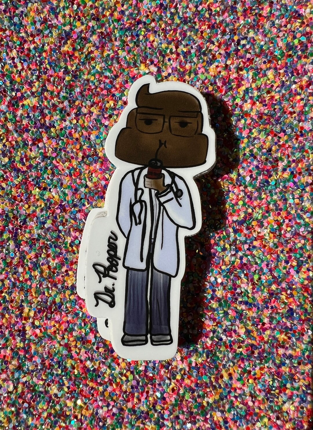 Dr. Pooper Vinyl Sticker Water Bottle Sticker Weatherproof - Etsy