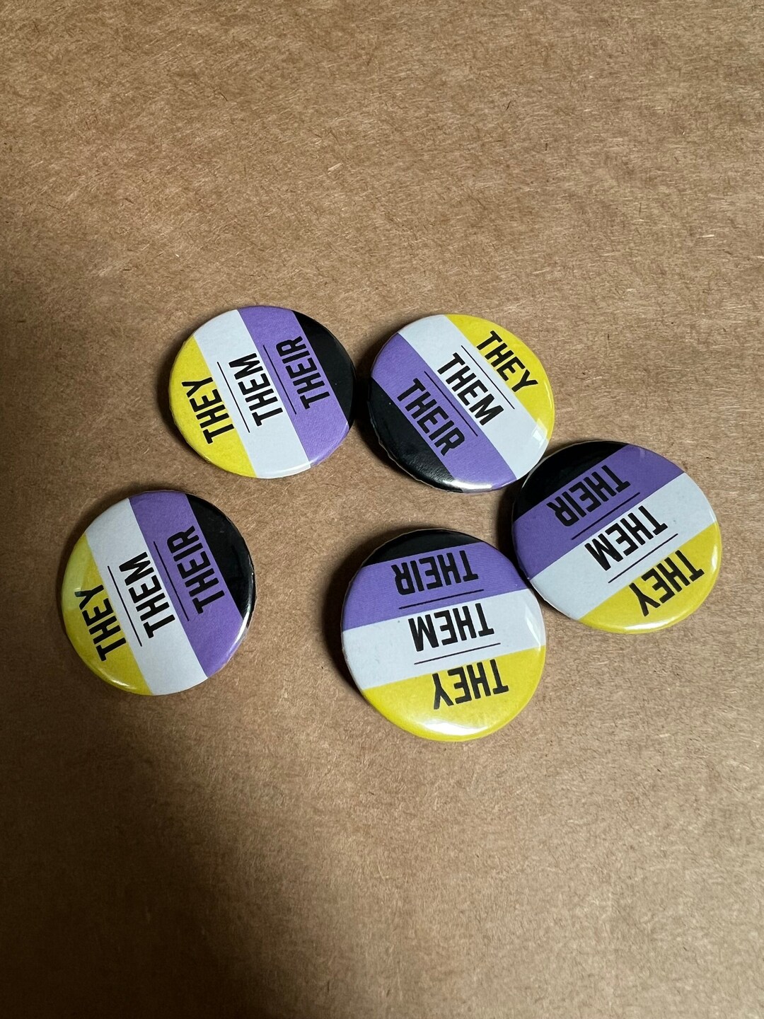 Nonbinary Pronoun Round Button | Flare | Button - Etsy