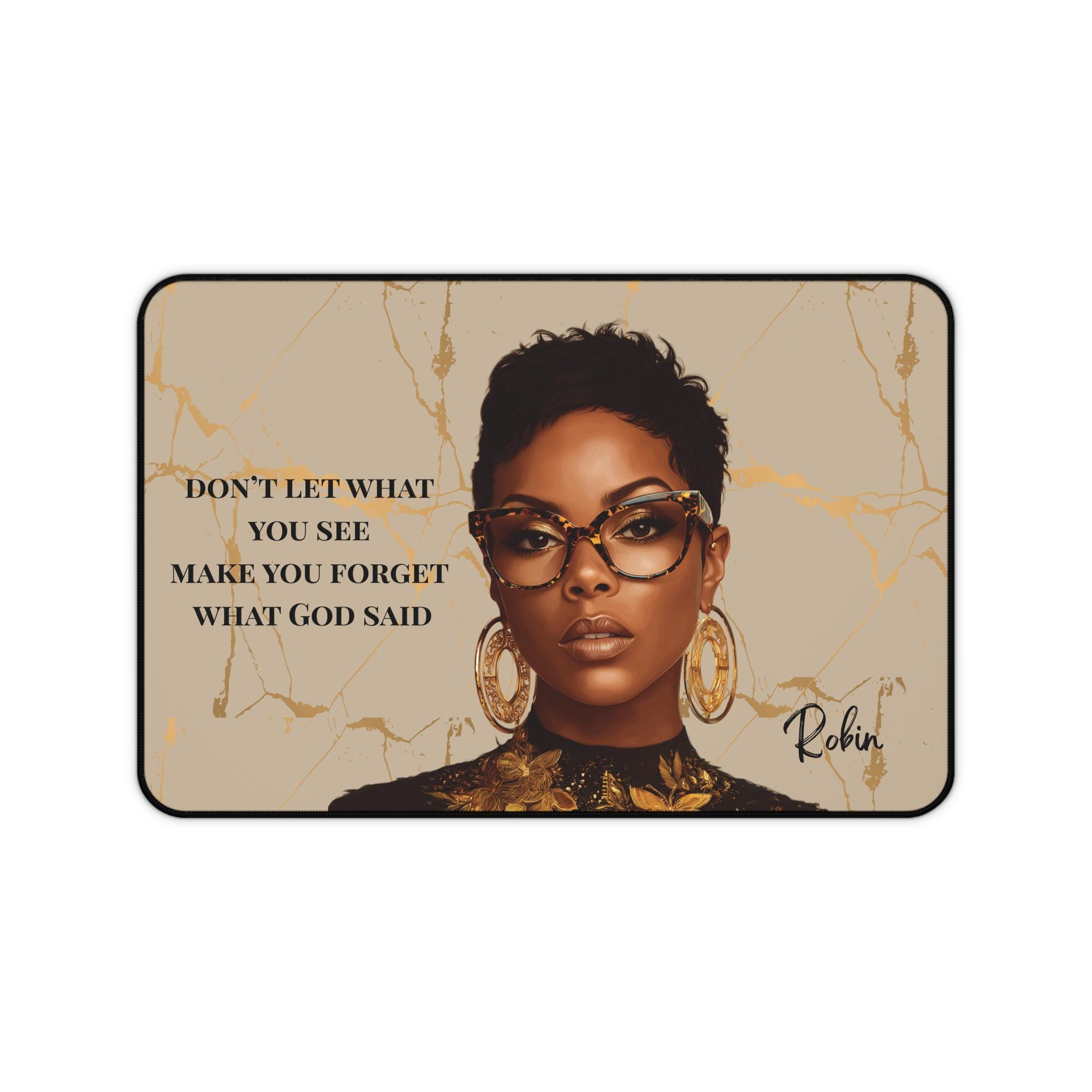 Black Girl Mouse Pad Black Women Desk Mat Afrocentric Office Desk Decor ...