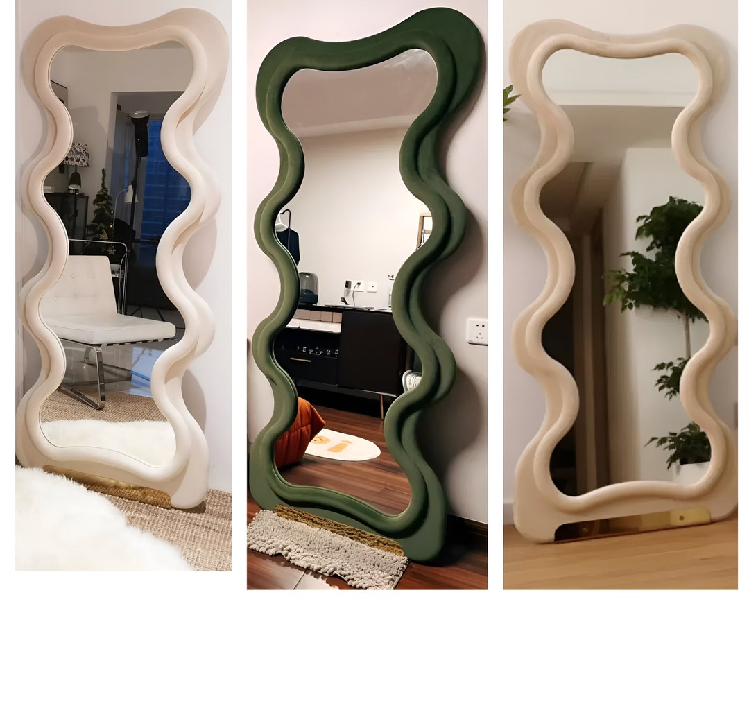 Curvy Full Length Mirror Wavy Floor Mirror Full Body Mirror - Etsy