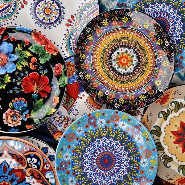 Bohemian Plate Set - Etsy