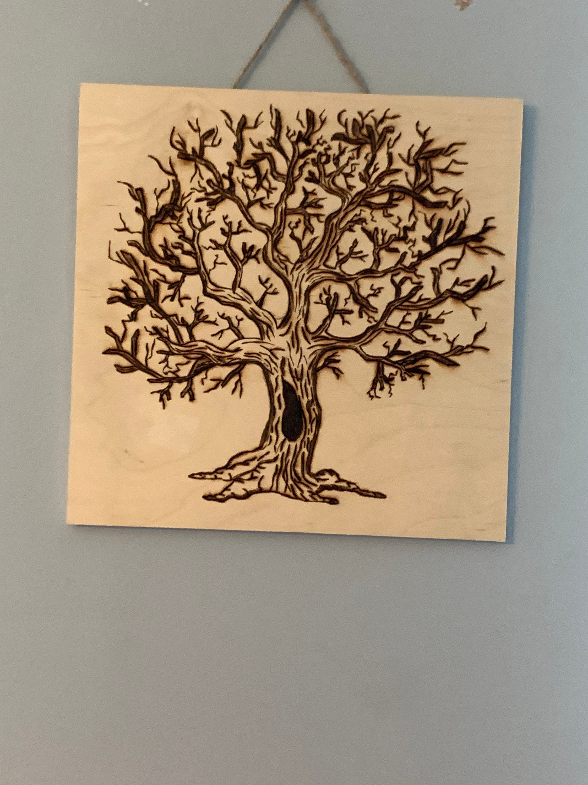 Wood Burned Tree Plaque - Etsy