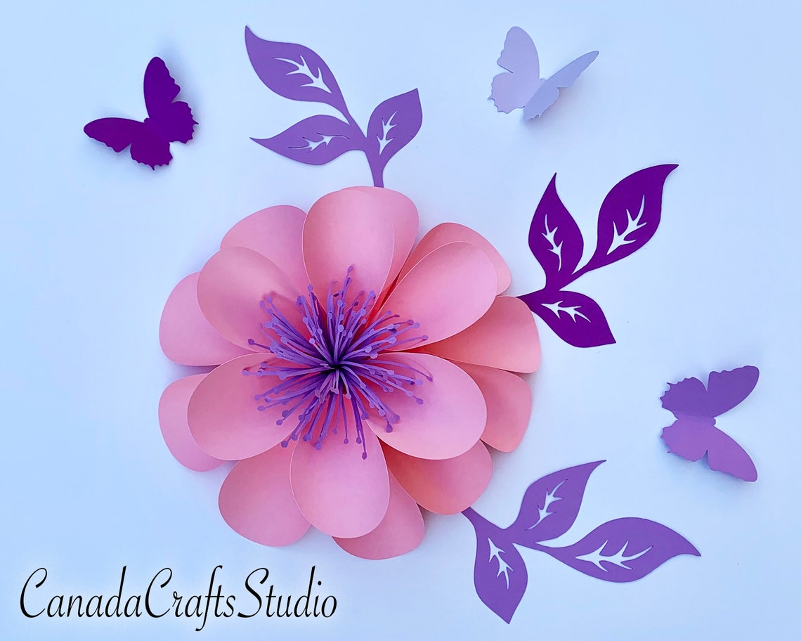 SVG/DXF Paper Flower Template Leaf Butterfly - Etsy