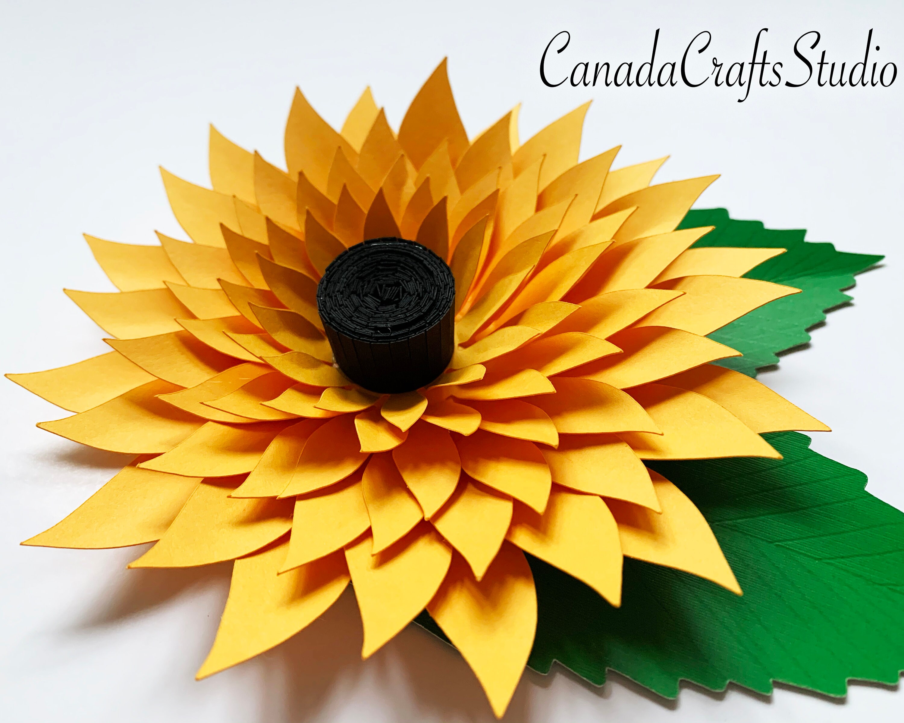 Paper Sunflower SVG Leaf SVG and DXF | Etsy