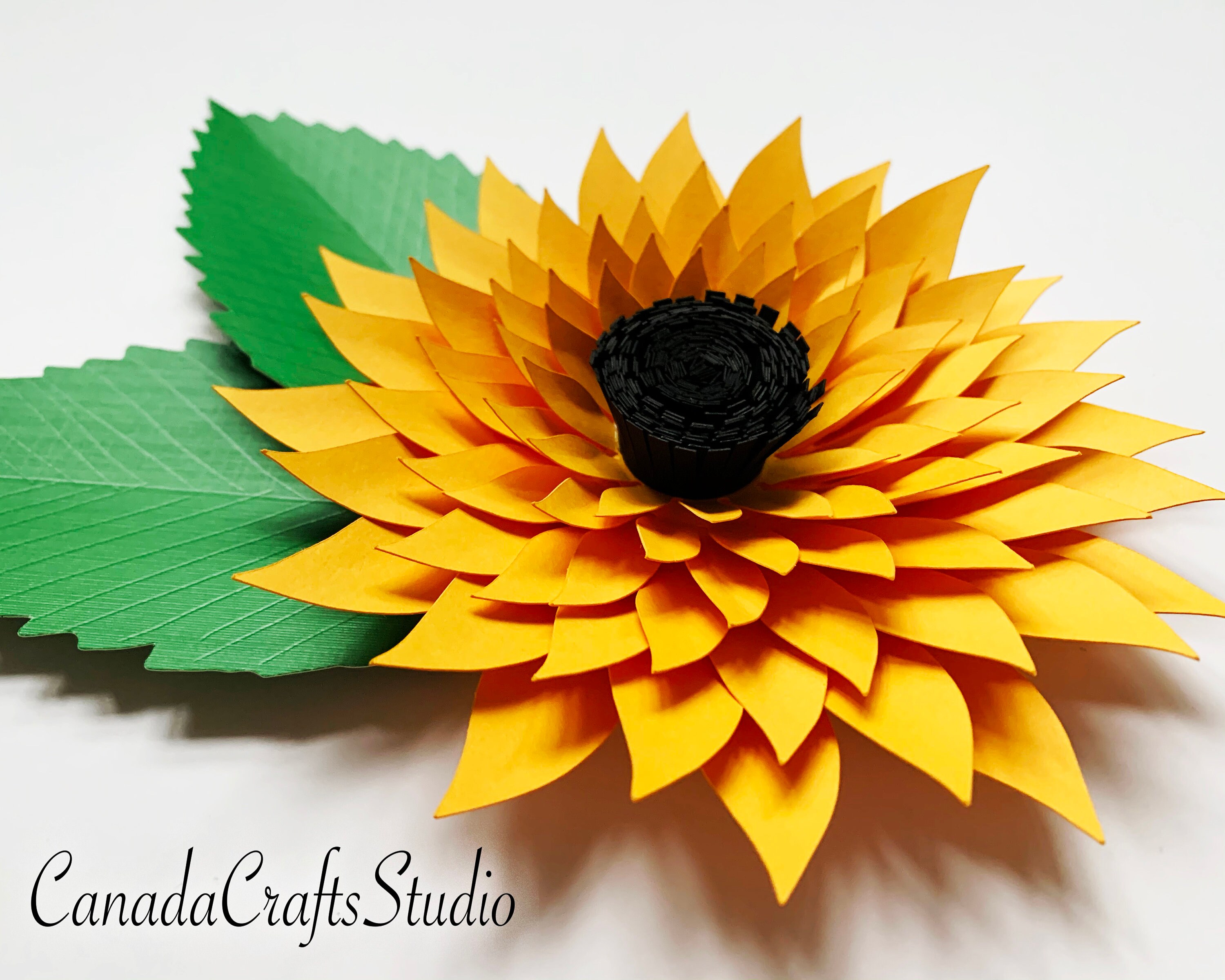 Paper Sunflower SVG Leaf SVG and DXF | Etsy