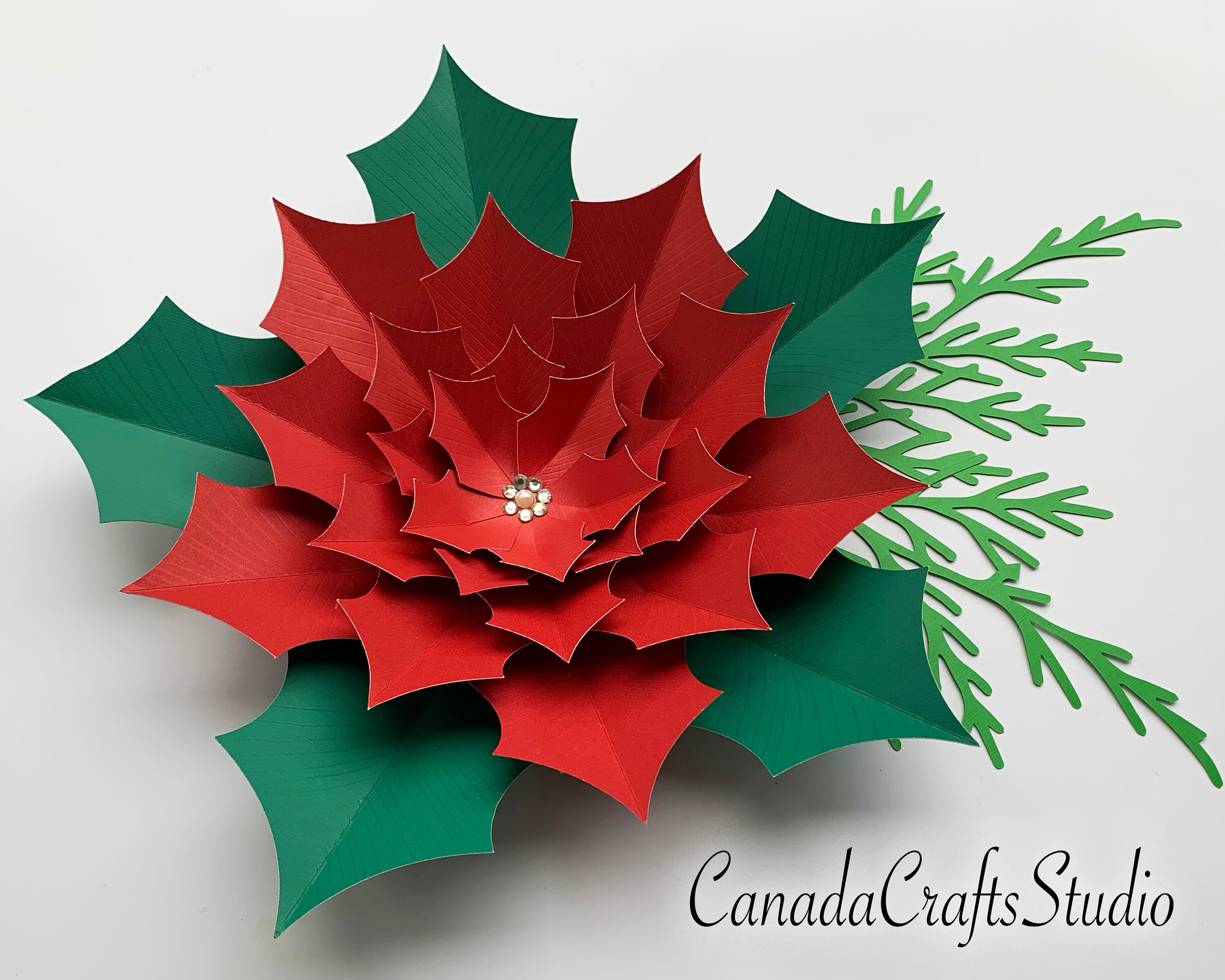 Giant Poinsettia Paper Flower Template