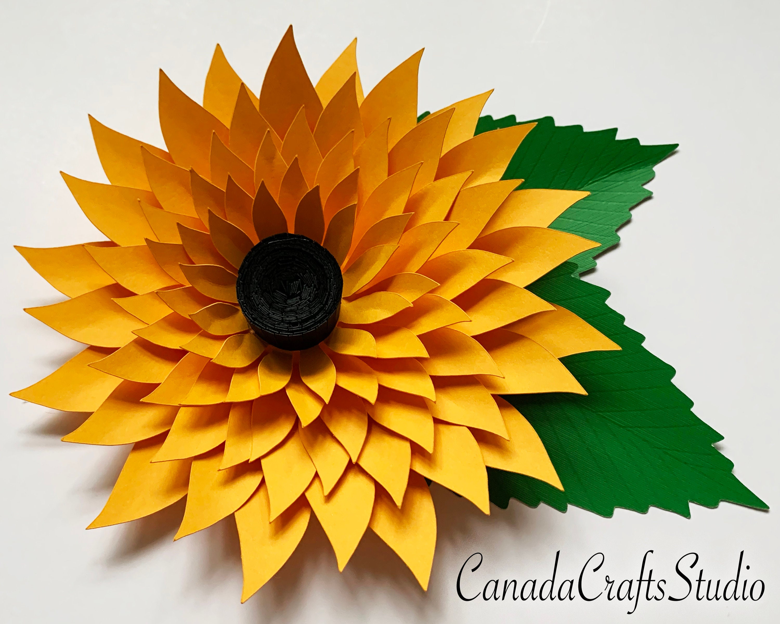 Paper Sunflower SVG Leaf SVG and DXF | Etsy