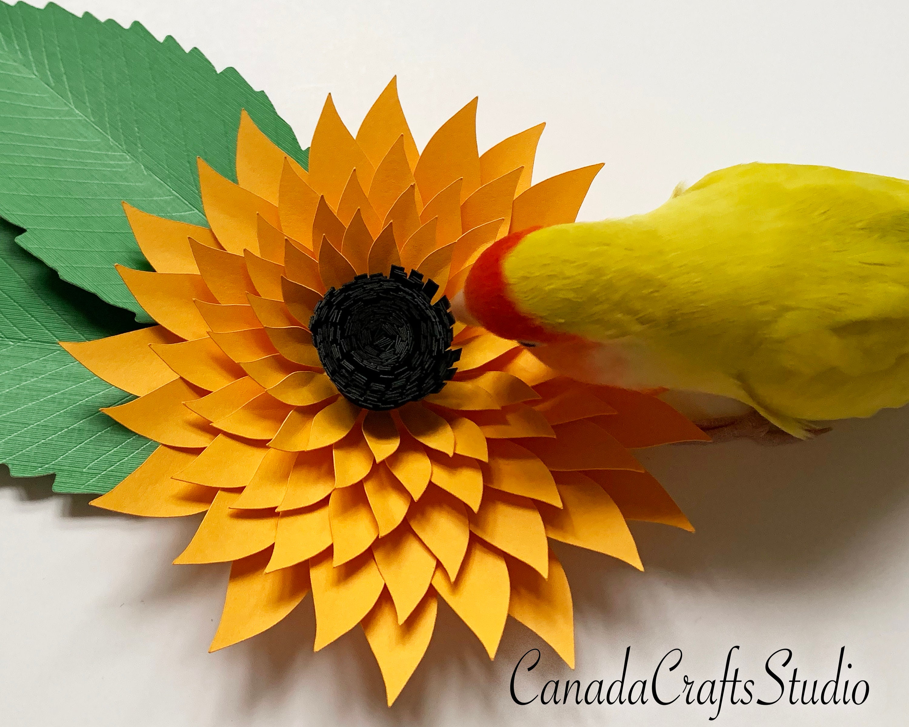 Paper Sunflower SVG Leaf SVG and DXF | Etsy