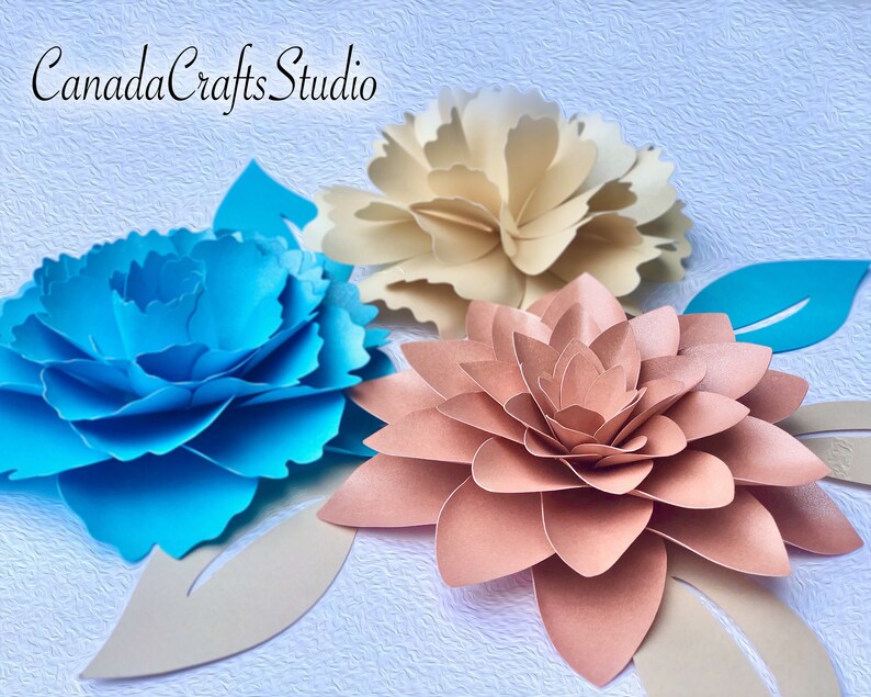 SVG/DXF Paper Flower Template 3 Flowers Bundle 5 - Etsy