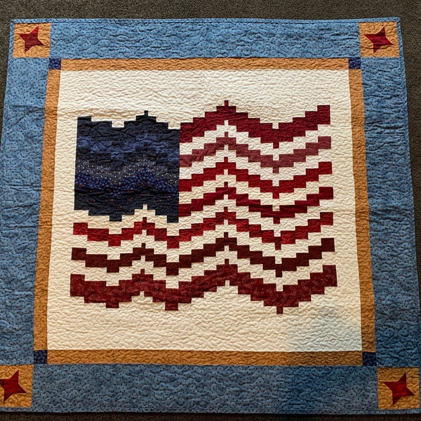 American Flag Quilt Wall Hanging - Etsy